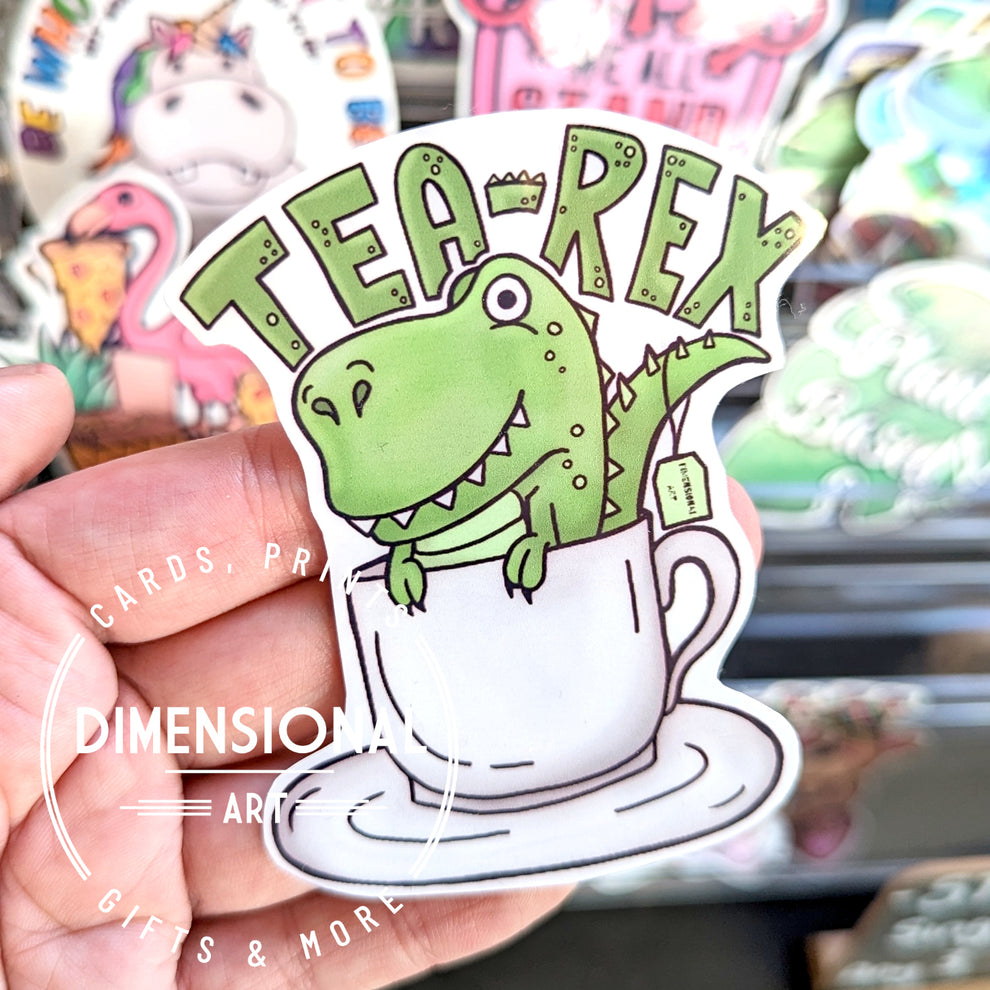 Tea-rex Sticker – Dimensional Art