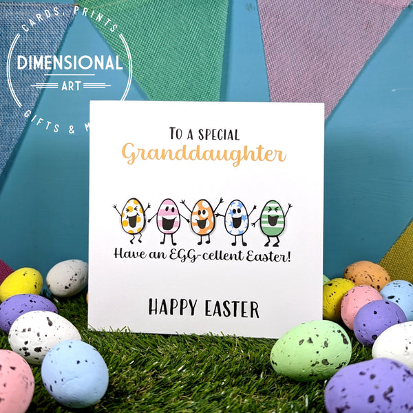 Granddaughter Egg-cellent Easter Card – Dimensional Art
